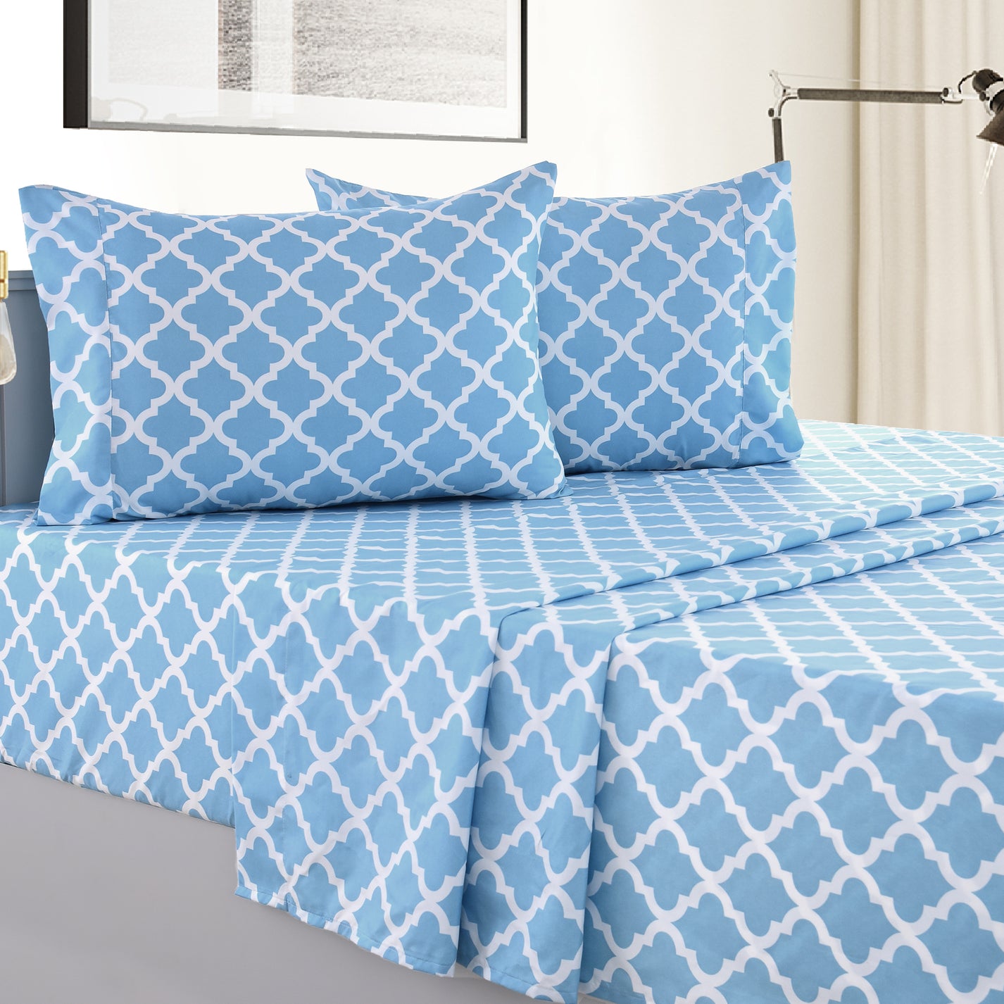 4-Piece Quatrefoil Sheet | Lux Decor Collection | Comfortable Bedding ...