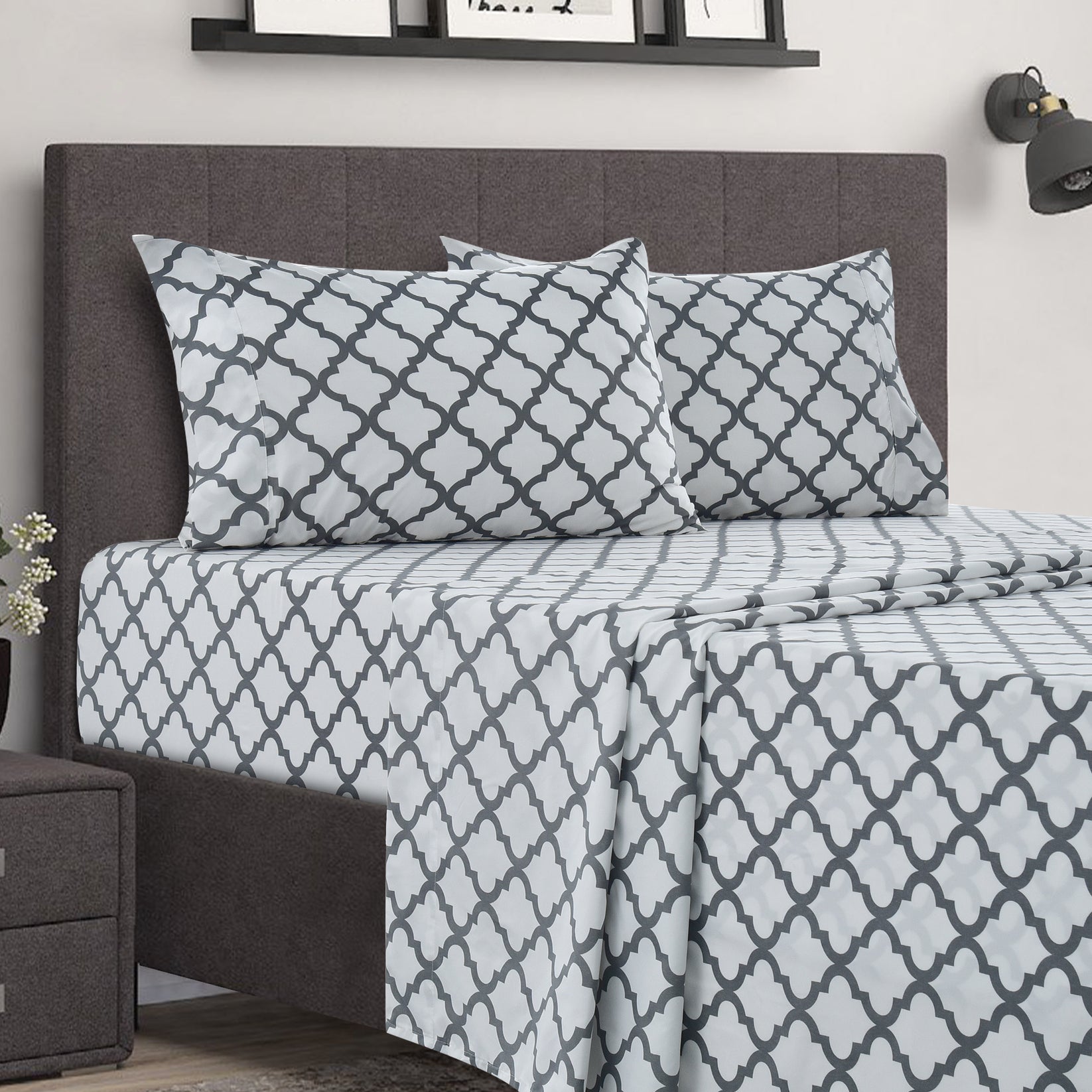 4-Piece Quatrefoil Sheet | Lux Decor Collection | Comfortable Bedding ...