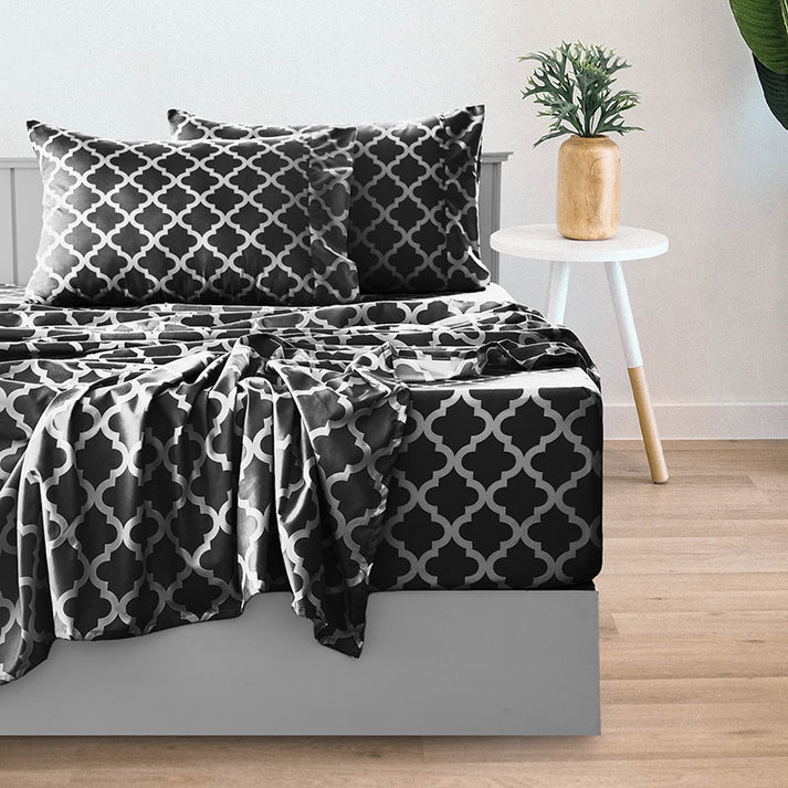 4-Piece Quatrefoil Sheet | Lux Decor Collection | Comfortable Bedding ...